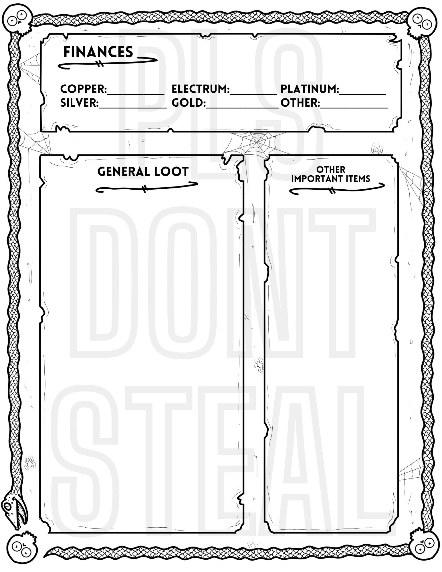 Dungeons and Dragons Downloadable Character Sheet "spooky Necromancers ...