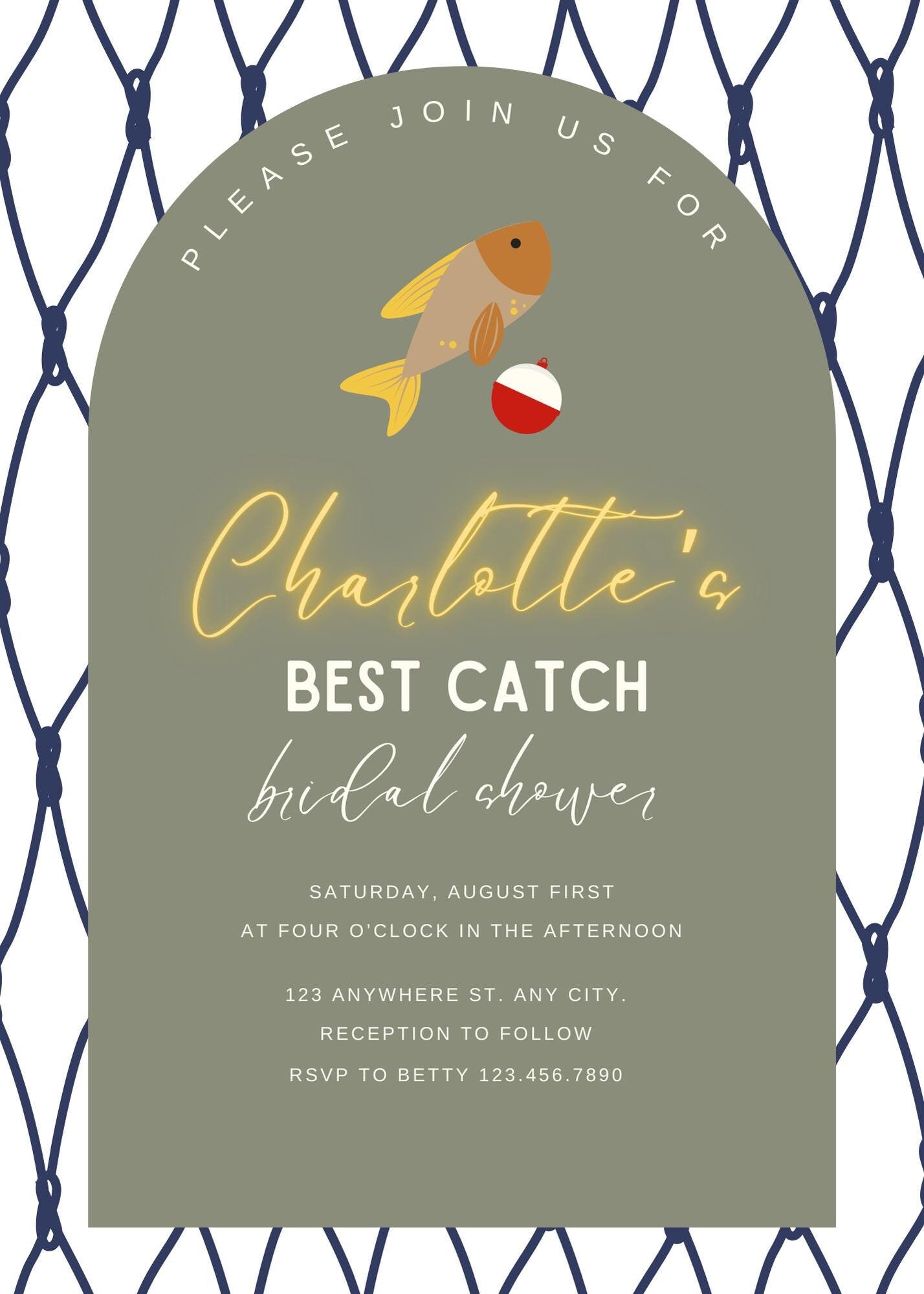 Fish Bridal Shower Invitations - Etsy