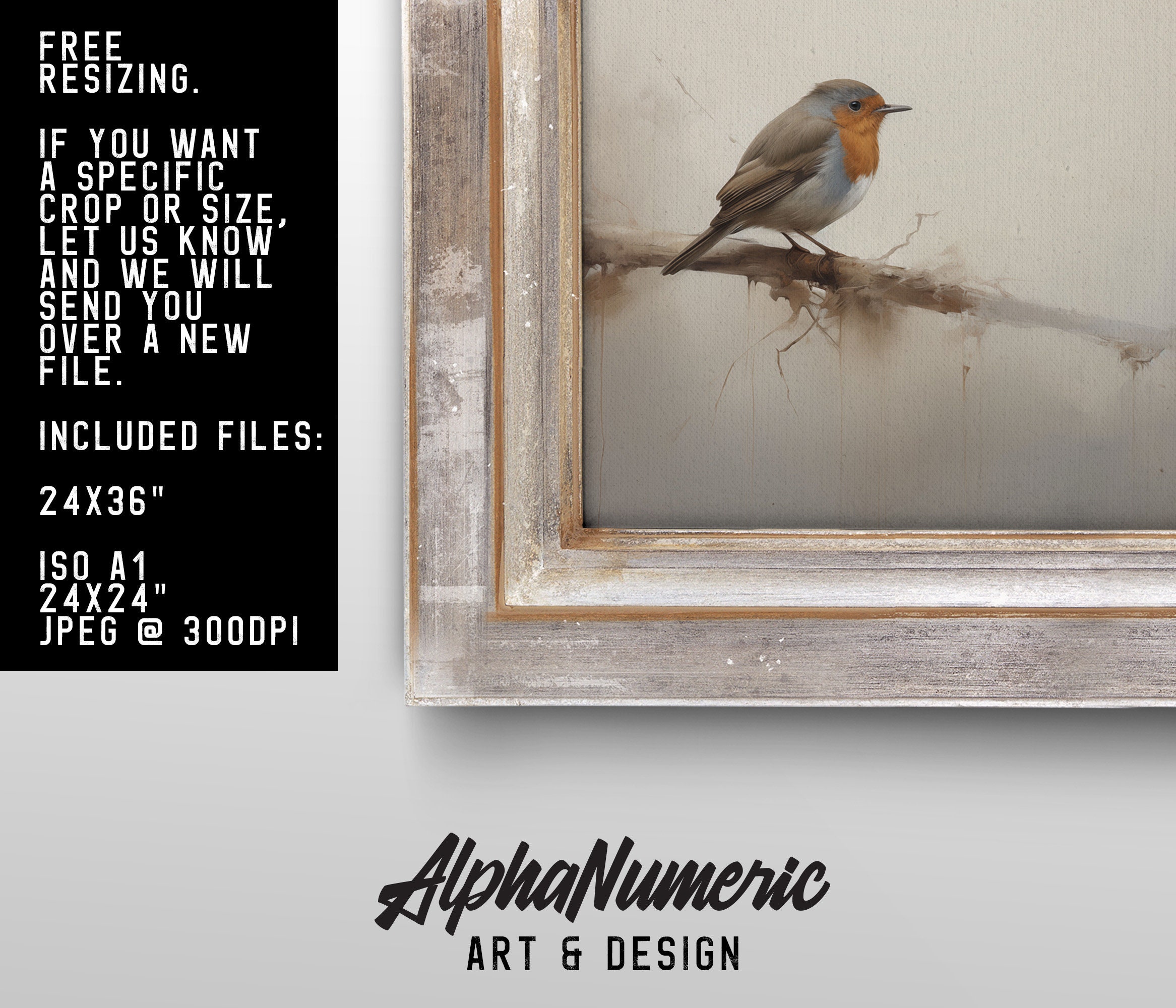 Robin Bird Print, Vintage Wall Art, Spring Time Poster, Digital Art ...