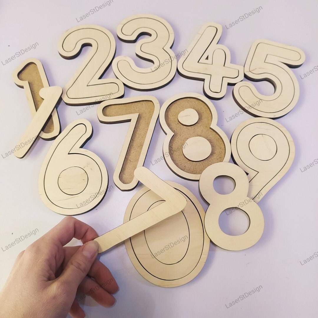 File for Laser Cut SVG Numbers Puzzle for Kids DXF, Laser Cut Baby ...
