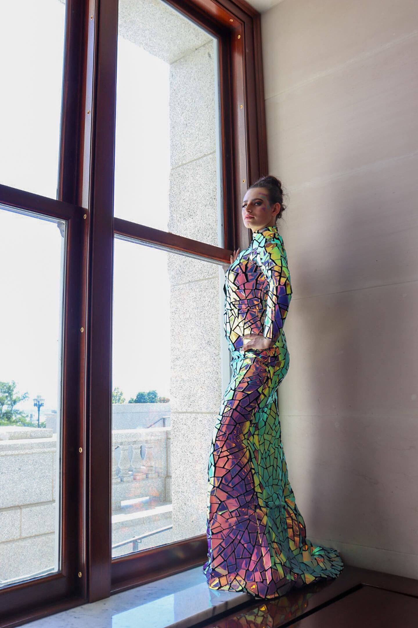 Holographic Dress, One Shoulder Gown for Special Occasion, Sparkle ...