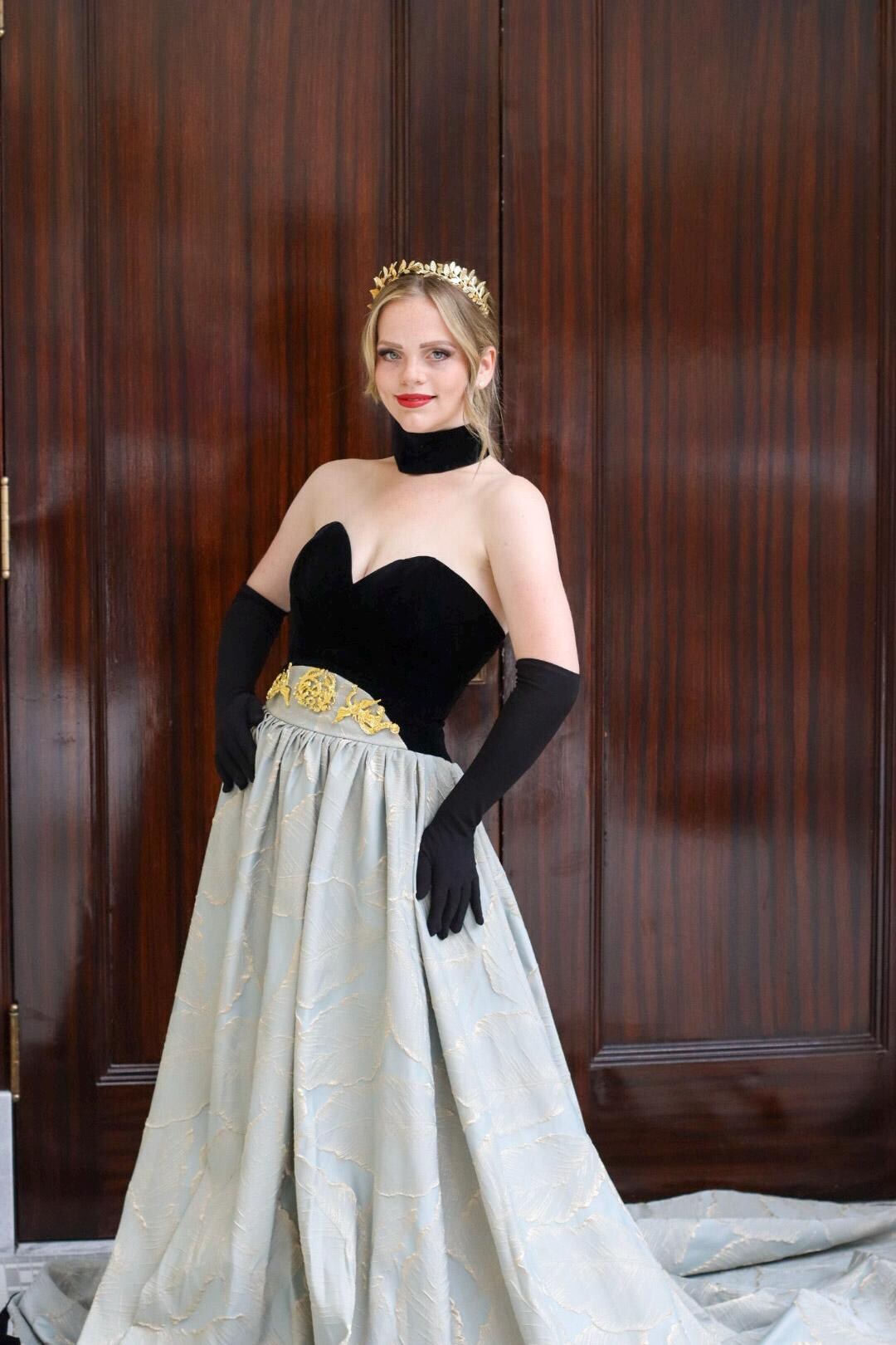 75% OFF, Regal Gothic Pandora Gown With Velvet Sweetheart Bodice and ...