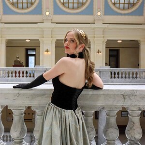 Regal Gothic Pandora Gown With Velvet Sweetheart Bodice and Brocade ...