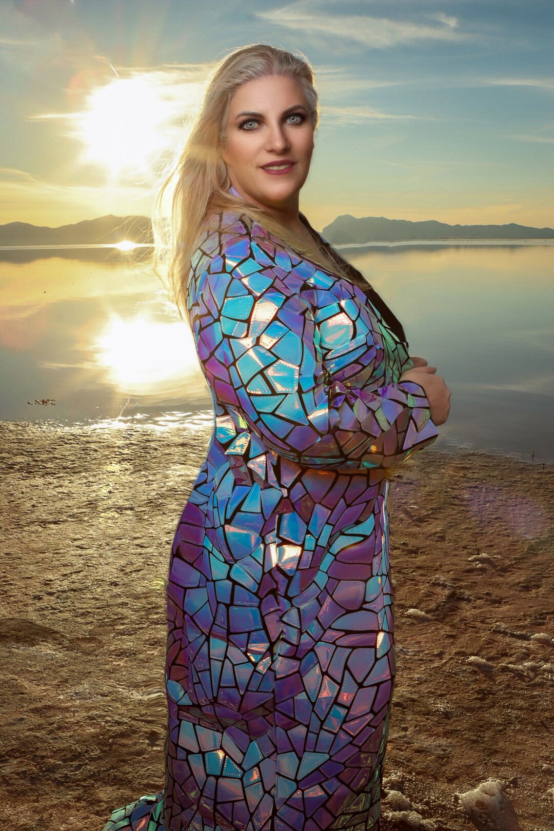 Metallic Fabric Womens Duster, Luxury Linen Duster for Women, Aesthetic ...