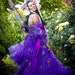 Dark Purple Tulle Dress, Party Wear Gown, Floral Tulle Wedding Dress ...