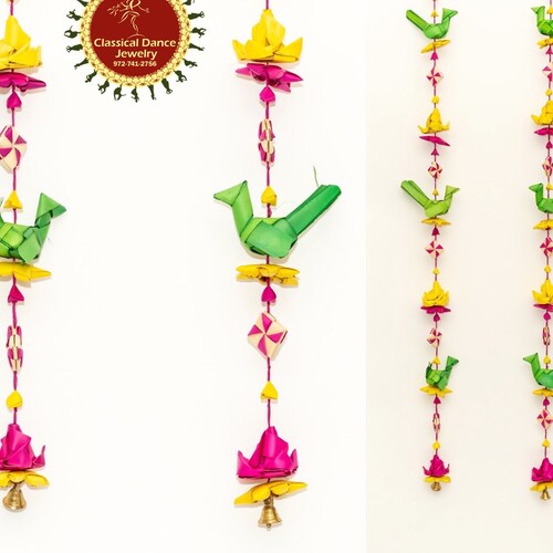 Eco Friendly Palm Leaves Strings With Parrots Lotus Bells | Etsy