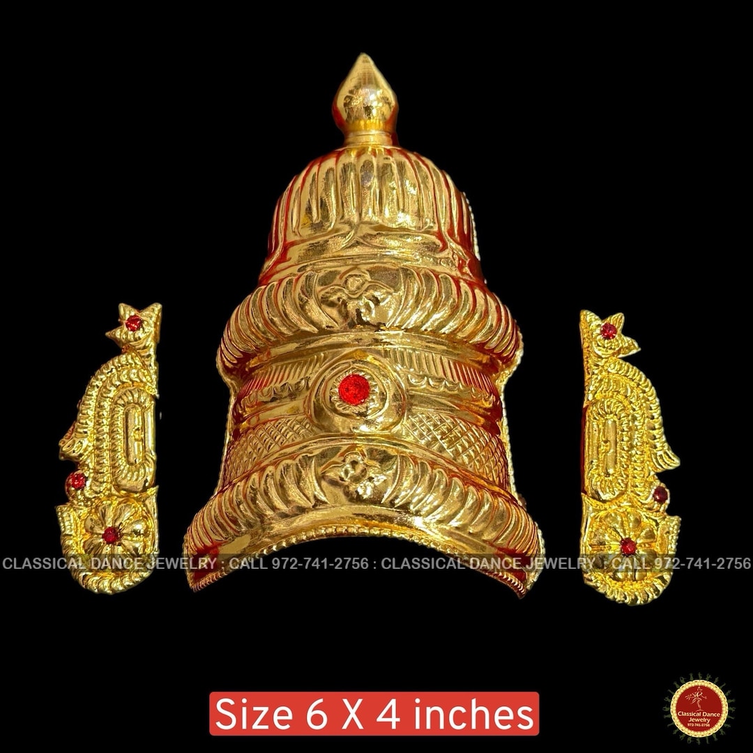 Designer Goddess Varalakshmi AMMAVARU Face BRASS Gold KIREETAM 7 Piece ...