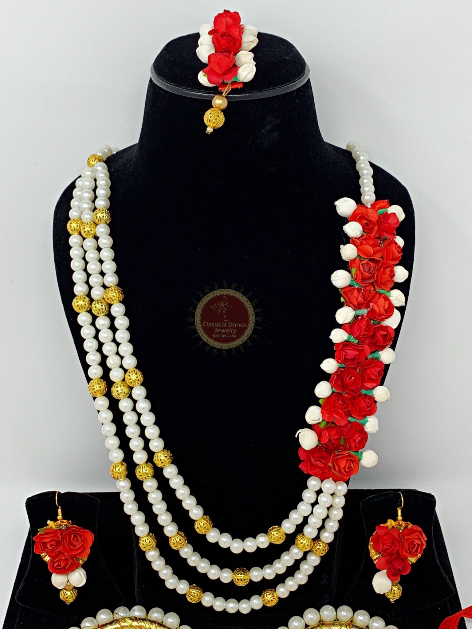 Red Jasmine Phool Flower Indian Jewelry | Bridal/wedding/babyshower ...