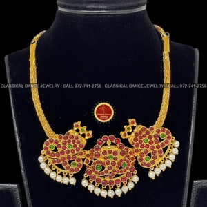 Traditional Temple Kempu Naga Design Indian Jewelry | Bharatnatyam ...