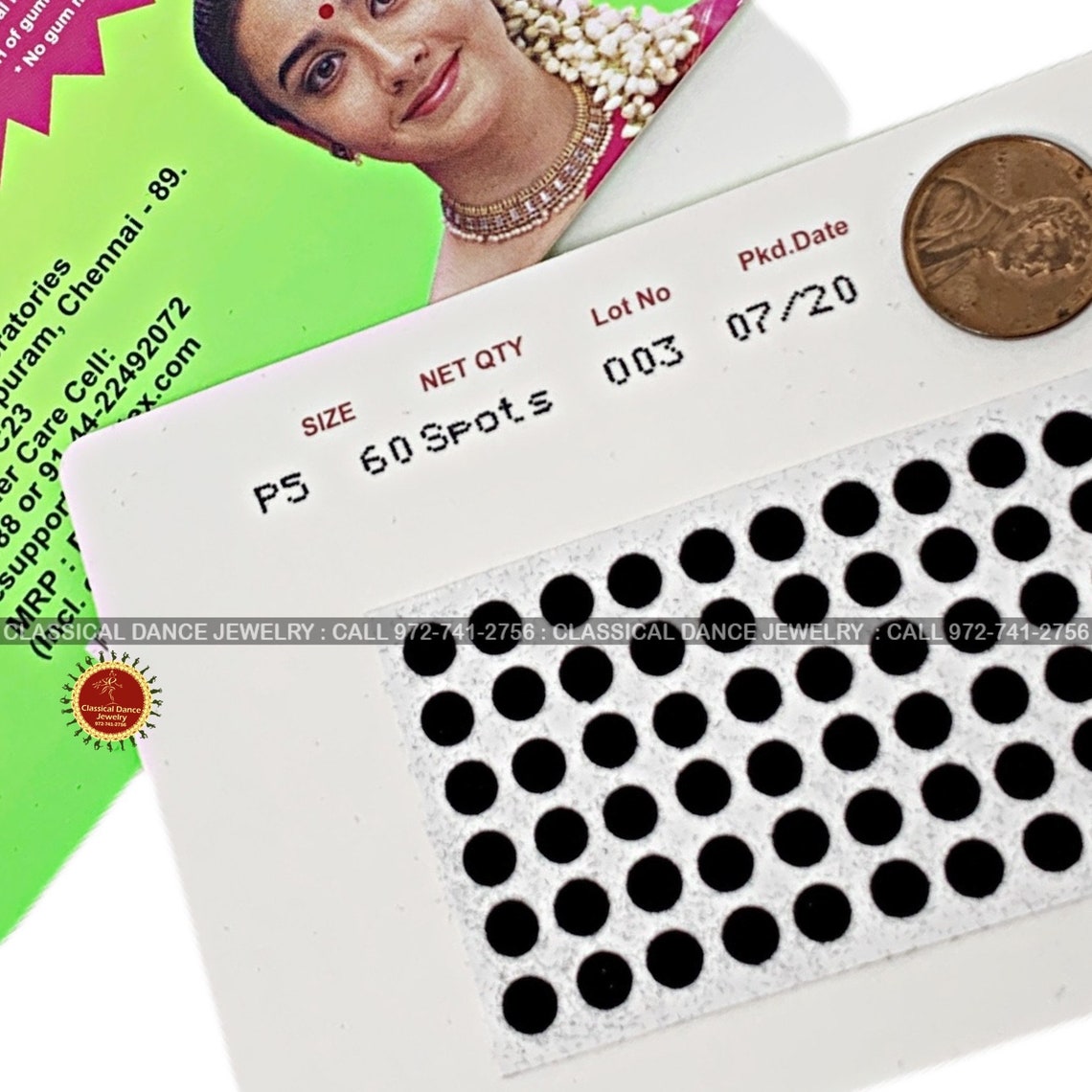 P5 Bindi Sticker Kumkum BLACK Eyetex Round Bharatanatyam - Etsy