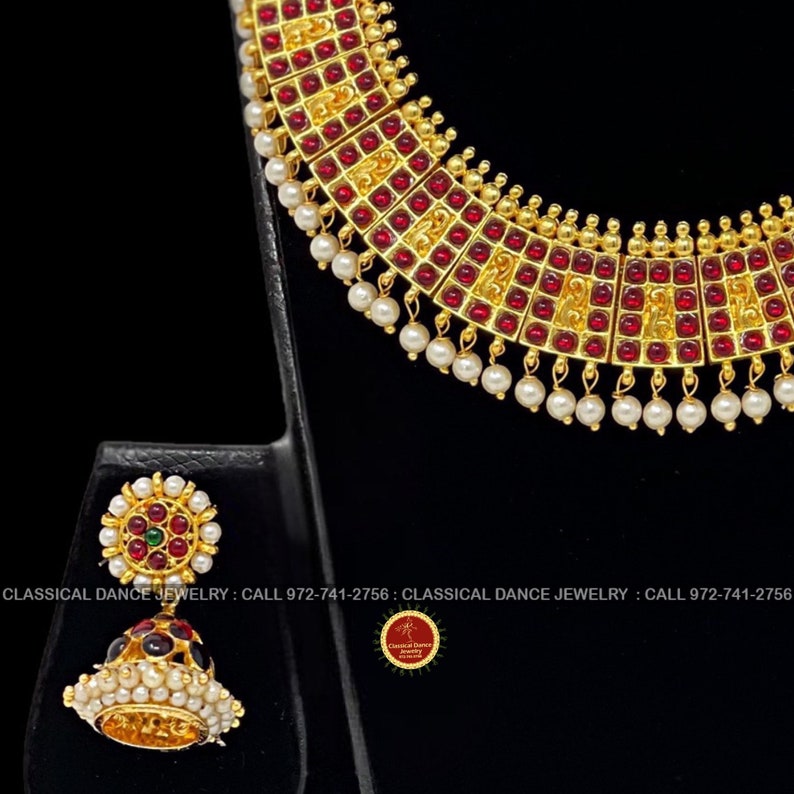 Kemp Temple Choker Poothali Indian Jewelry | Bharatanatyam Kuchipudi ...