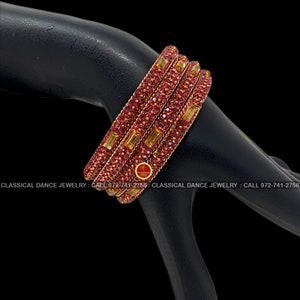 BLUSH PINK Stone Gold Studded Indian Jewelry Bridal Bangles Set ...