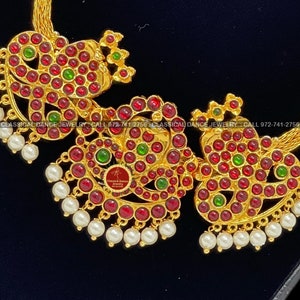 Traditional Temple Kempu Naga Design Indian Jewelry | Bharatnatyam ...