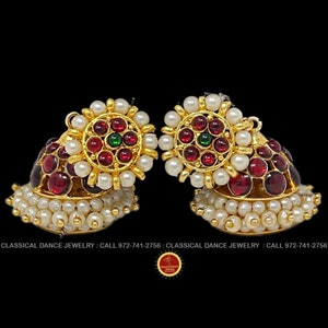 4 Lines Long Pearl Haram Indian Jewelry | Open Peacock | Bharatnatyam ...