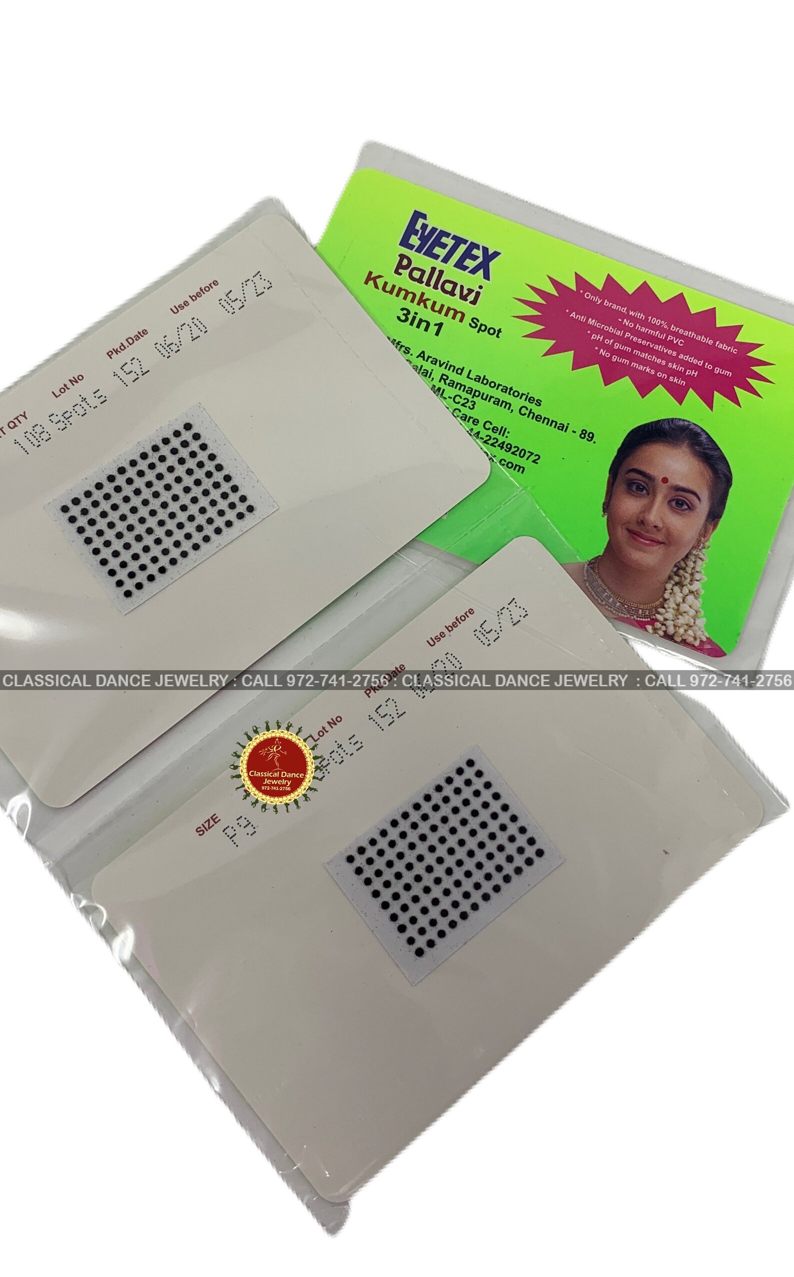 P9 Bindi Sticker Kumkum BLACK Eyetex Round Bharatanatyam - Etsy