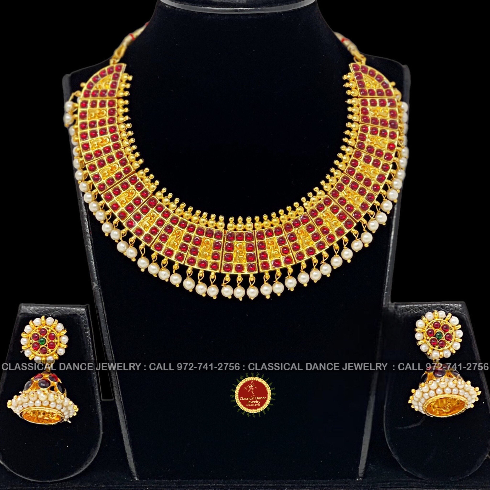 Kemp Temple Choker Poothali Indian Jewelry | Bharatanatyam Kuchipudi ...