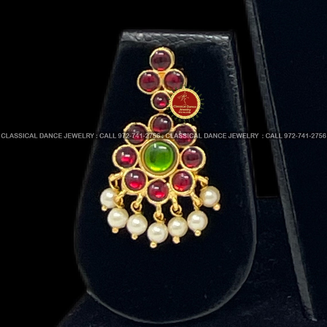 Traditional Simple Kempu Addiga Necklace Pearls Temple Indian - Etsy