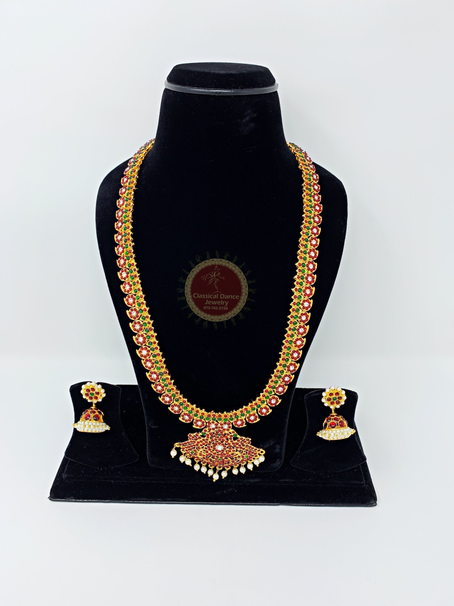 Kemp Temple Mango Mala Haram Indian Jewelry | Medium | Bharatanatyam ...