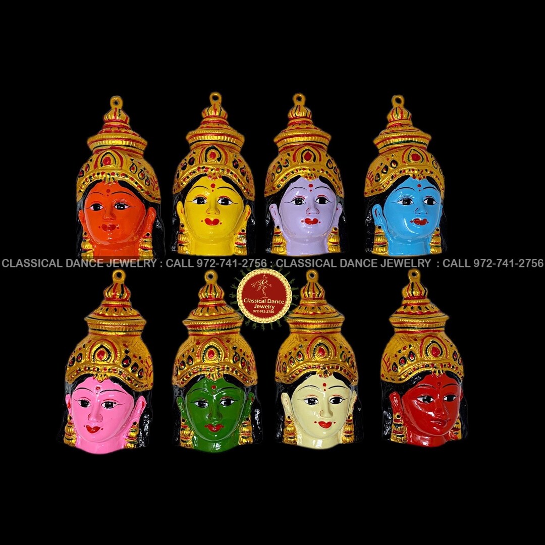 Goddess Ashtalakshmi Devi Face Set | Durga Puja Festivals | Classical ...