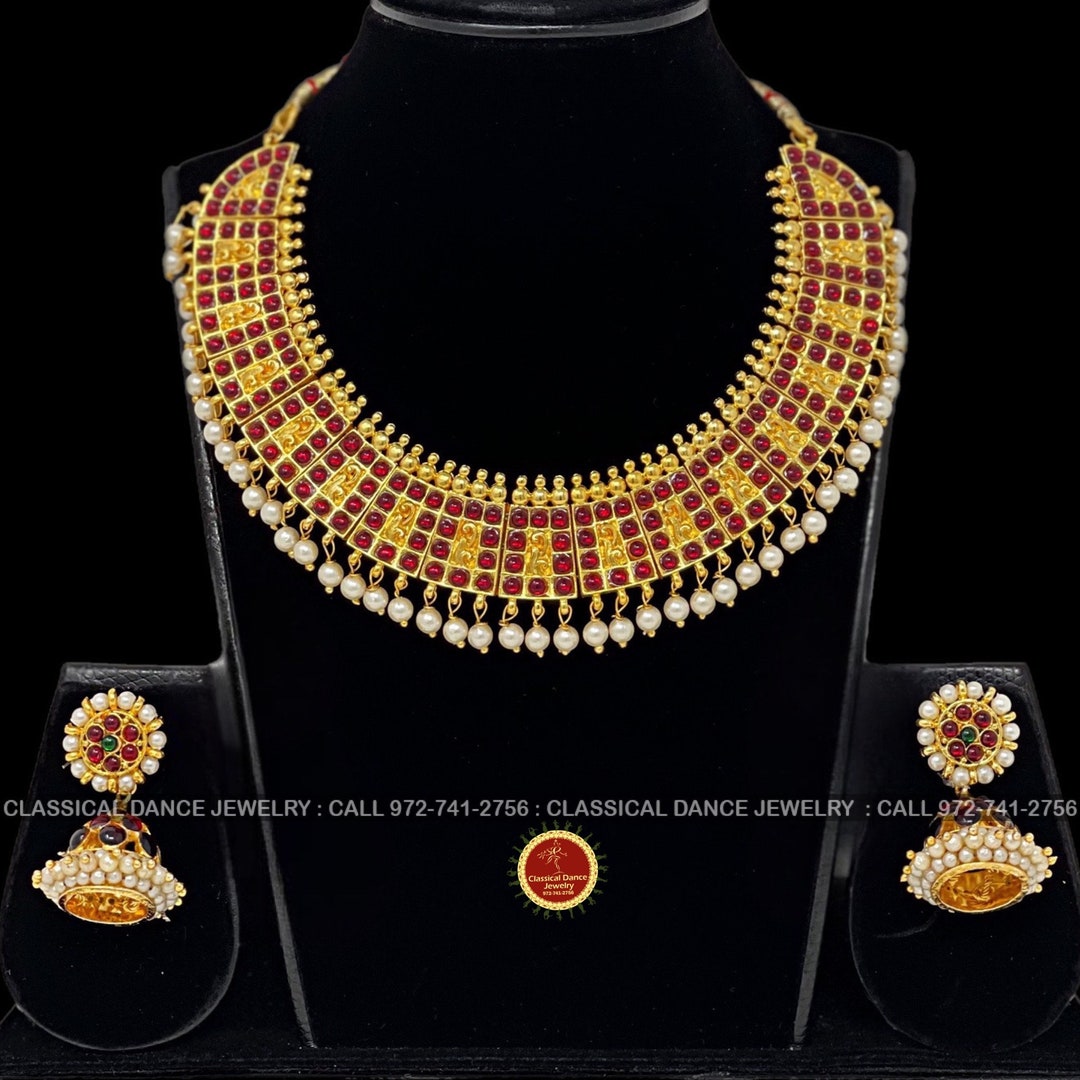 Kemp Temple Choker Poothali Indian Jewelry | Bharatanatyam Kuchipudi ...