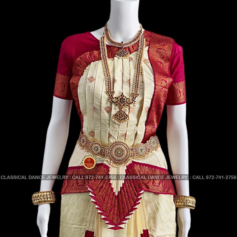 CREAM MAGENTA 40 Inch Pant Length Bharatanatyam Copper Zari - Etsy