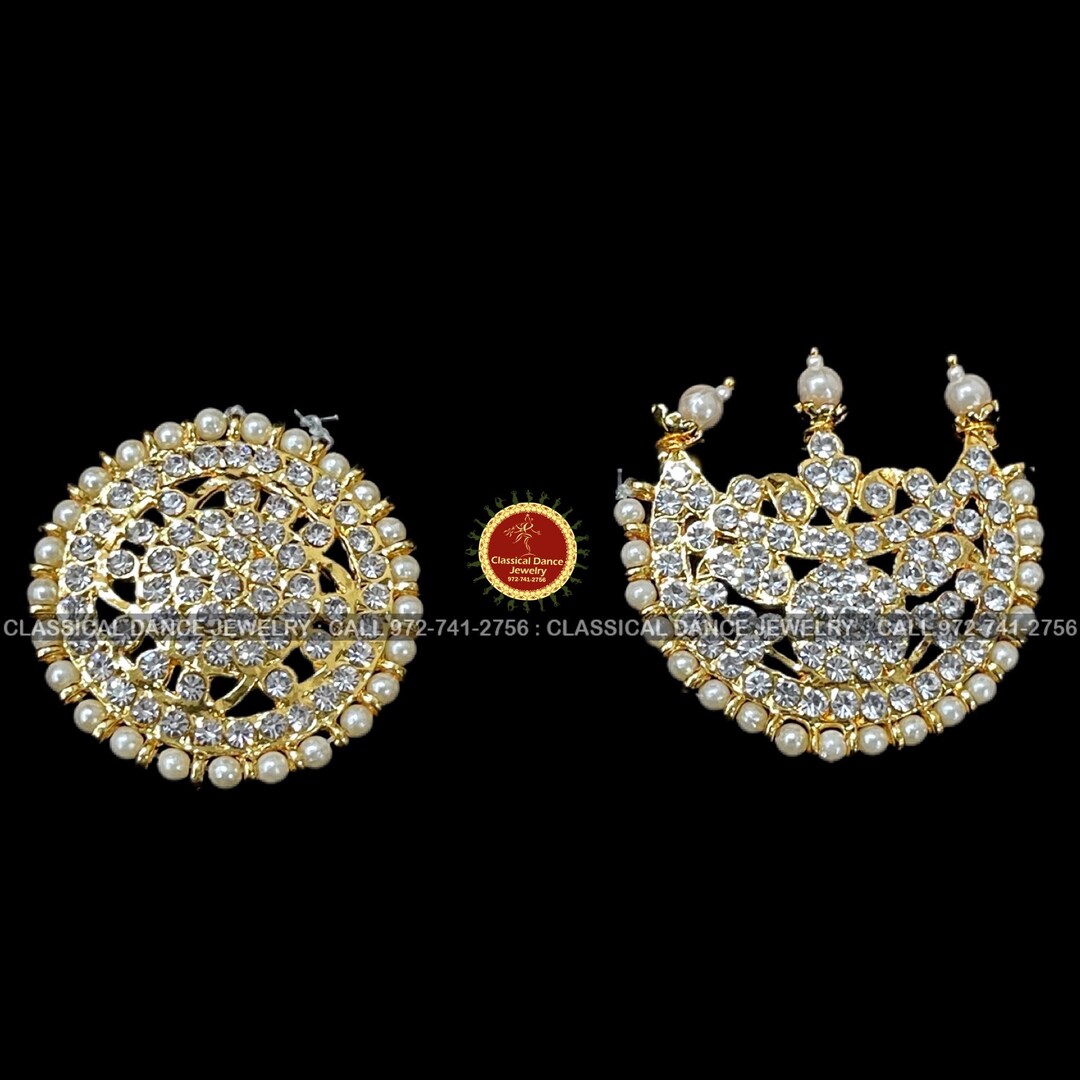 WHITE STONE Surya Chandra Indian Jewelry | Sun Moon | Bharatanatyam ...