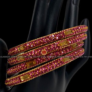 BLUSH PINK Stone Gold Studded Indian Jewelry Bridal Bangles Set ...