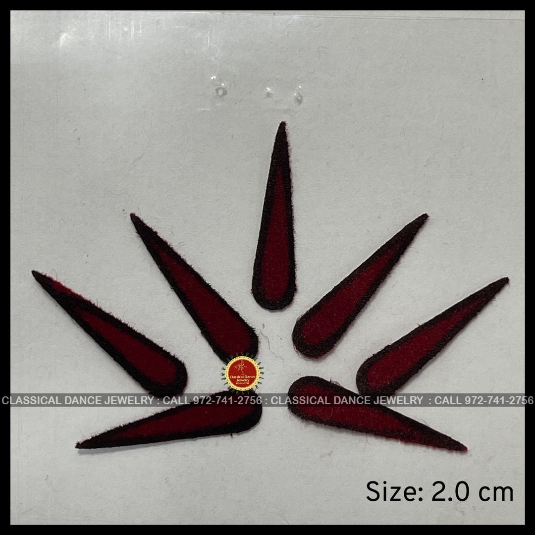 TEARDROP 2.0 Cm Long Bindi Sticker Kumkum Maroon BLACK BORDER ...