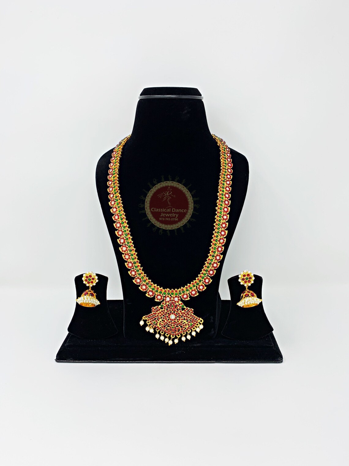 Kemp Temple Mango Mala Haram Indian Jewelry | Medium | Bharatanatyam ...
