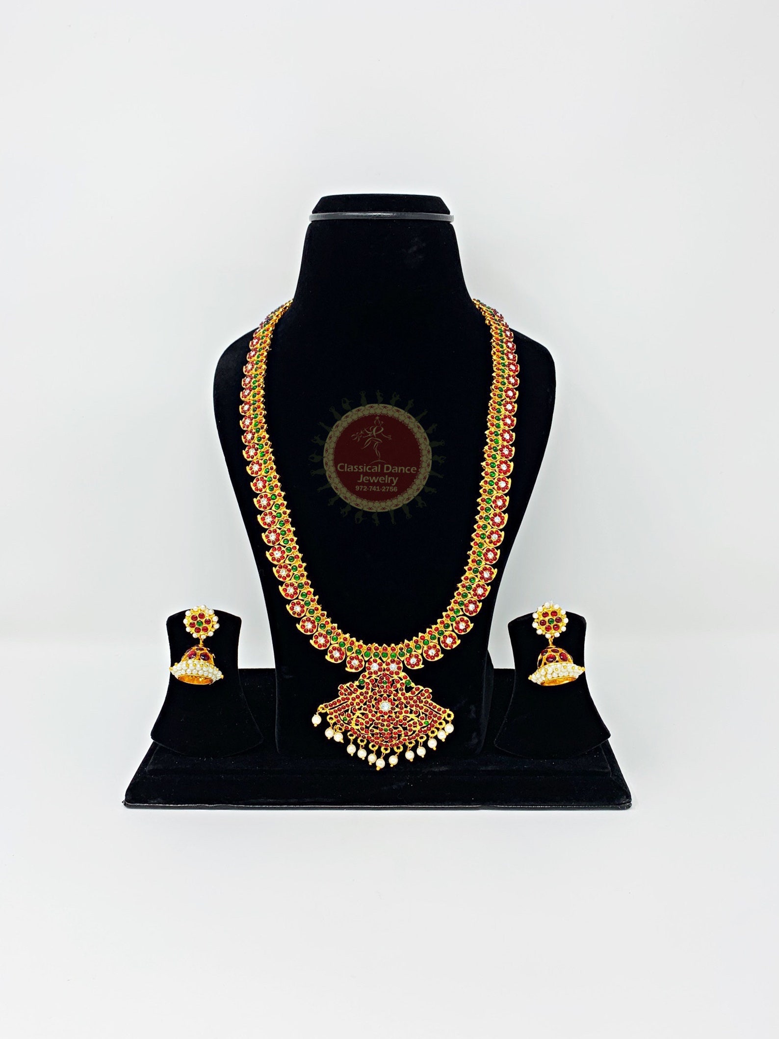 Kemp Temple Mango Mala Haram Indian Jewelry | Medium | Bharatanatyam ...