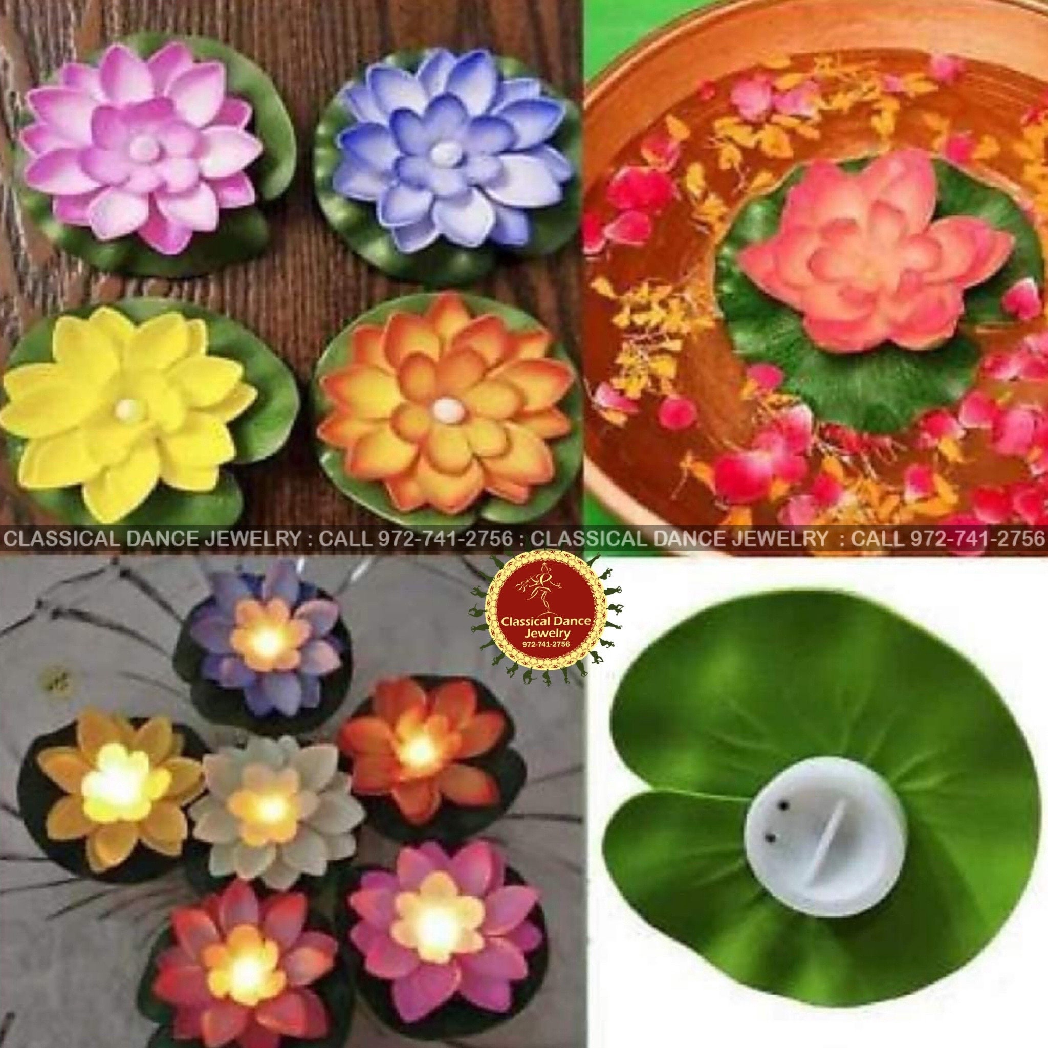 Diwali Water Sensor Floating Multicolor LED Lotus Candle Diya | Etsy