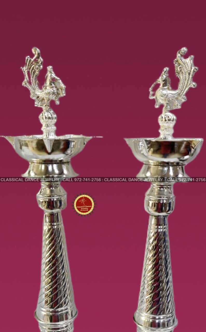 20 Inch German Silver Peacock Diya Lamps Set Return Gifts - Etsy