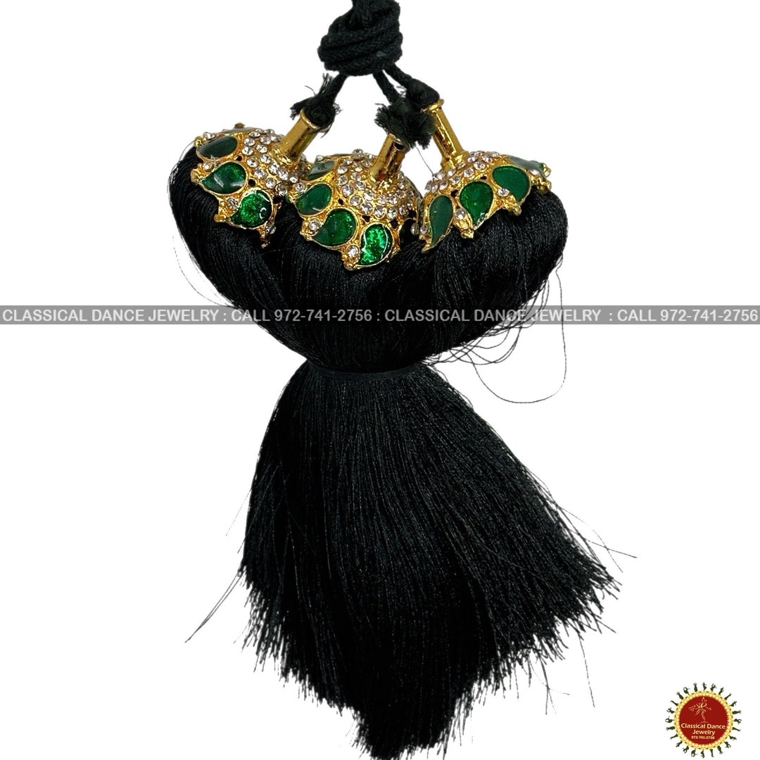 Traditional Mango Meena Indian Jewelry Tassel Jada Kunjalam Kuchulu ...