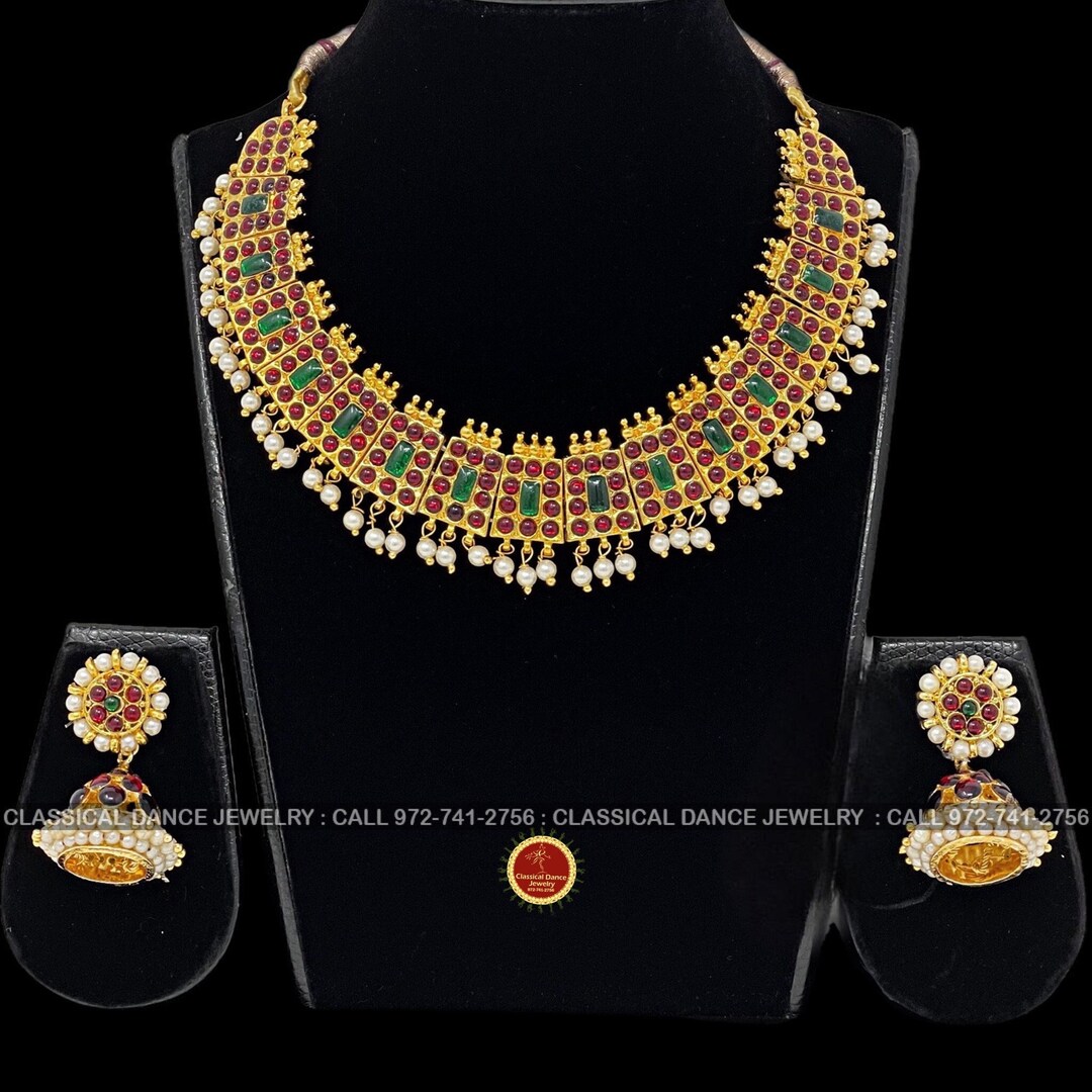Kemp Temple Choker Poothali Indian Jewelry | Bharatanatyam Kuchipudi ...