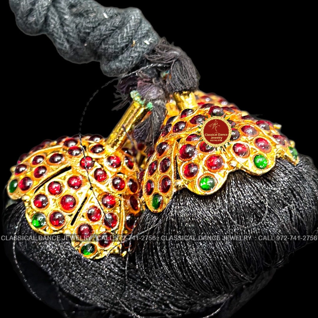 Traditional Temple Indian Jewelry Tassel Jada Kunjalam Kuchulu Kupullu ...