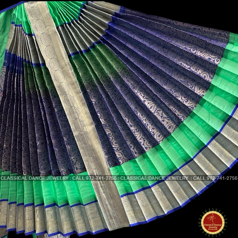 REXONA GREEN BLUE 38 Inch Pant Length Kuchipudi Indian Dance Costume ...