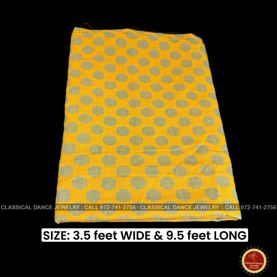 YELLOW DOT Cotton Cloth for Puja | Pure Natural (3 Meters) Back Drop ...