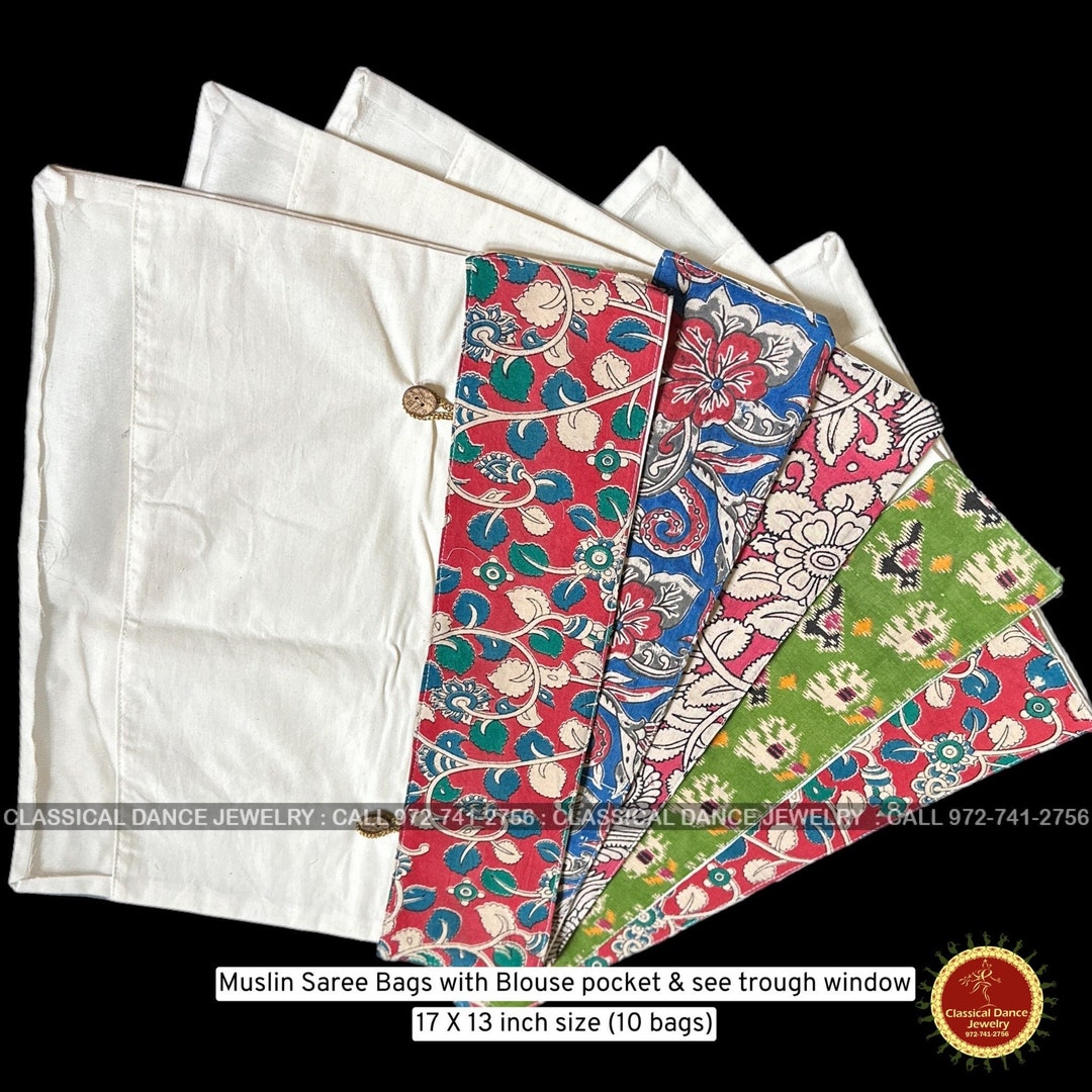 Kalamkari Cotton Saree Bags With Blouse Pocket MESH Window | Sari ...