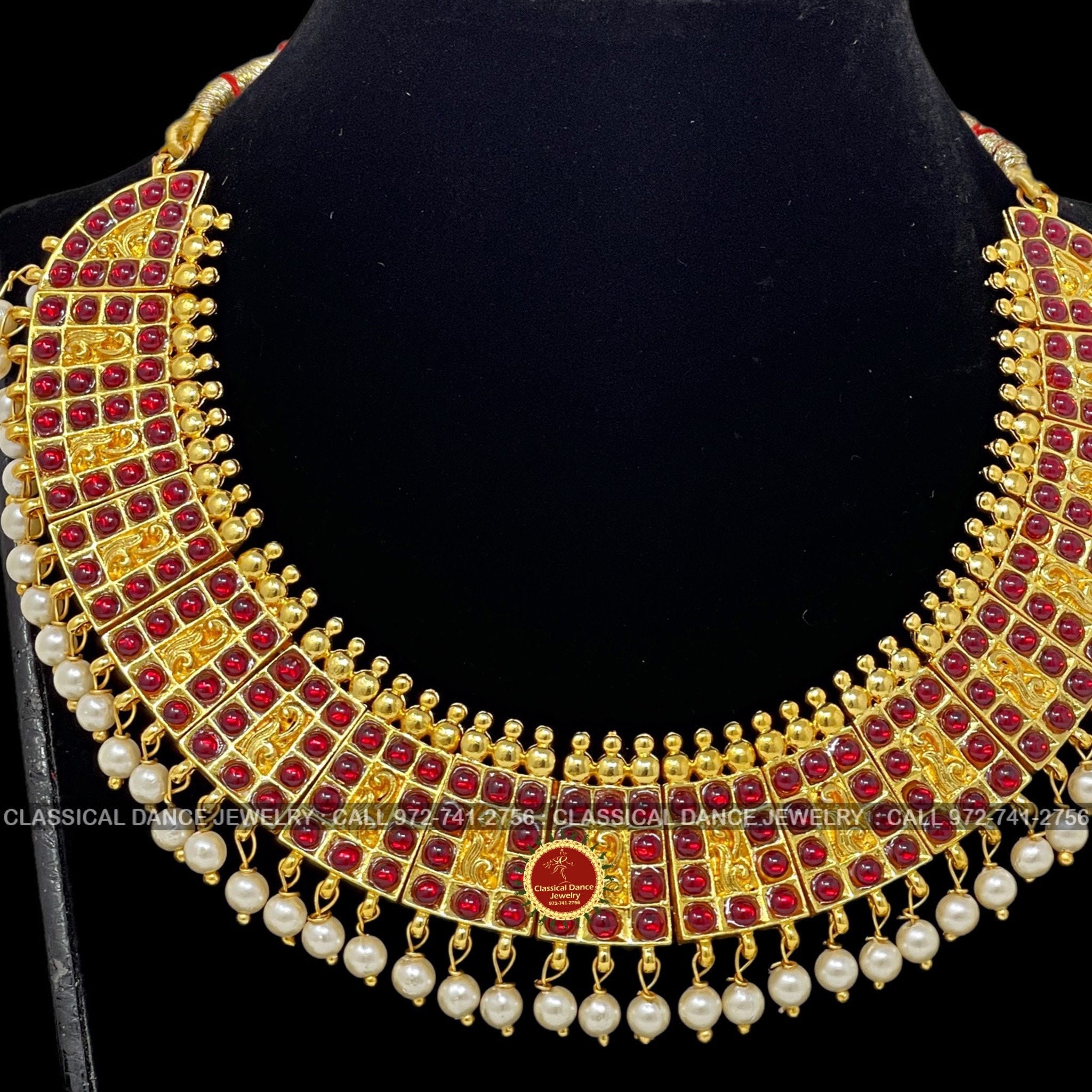 Kemp Temple Choker Poothali Indian Jewelry | Bharatanatyam Kuchipudi ...