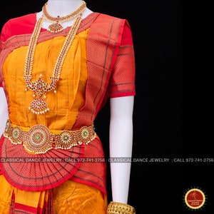 MUSTARD YELLOW RED Bharatanatyam Costume | 40 Inches Length Pant Size ...