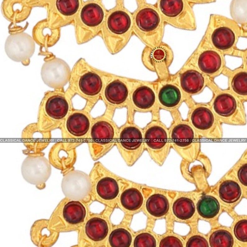 Step Tikka Wide Pendant Kemp Temple Indian Jewelry | Bharatnatyam ...