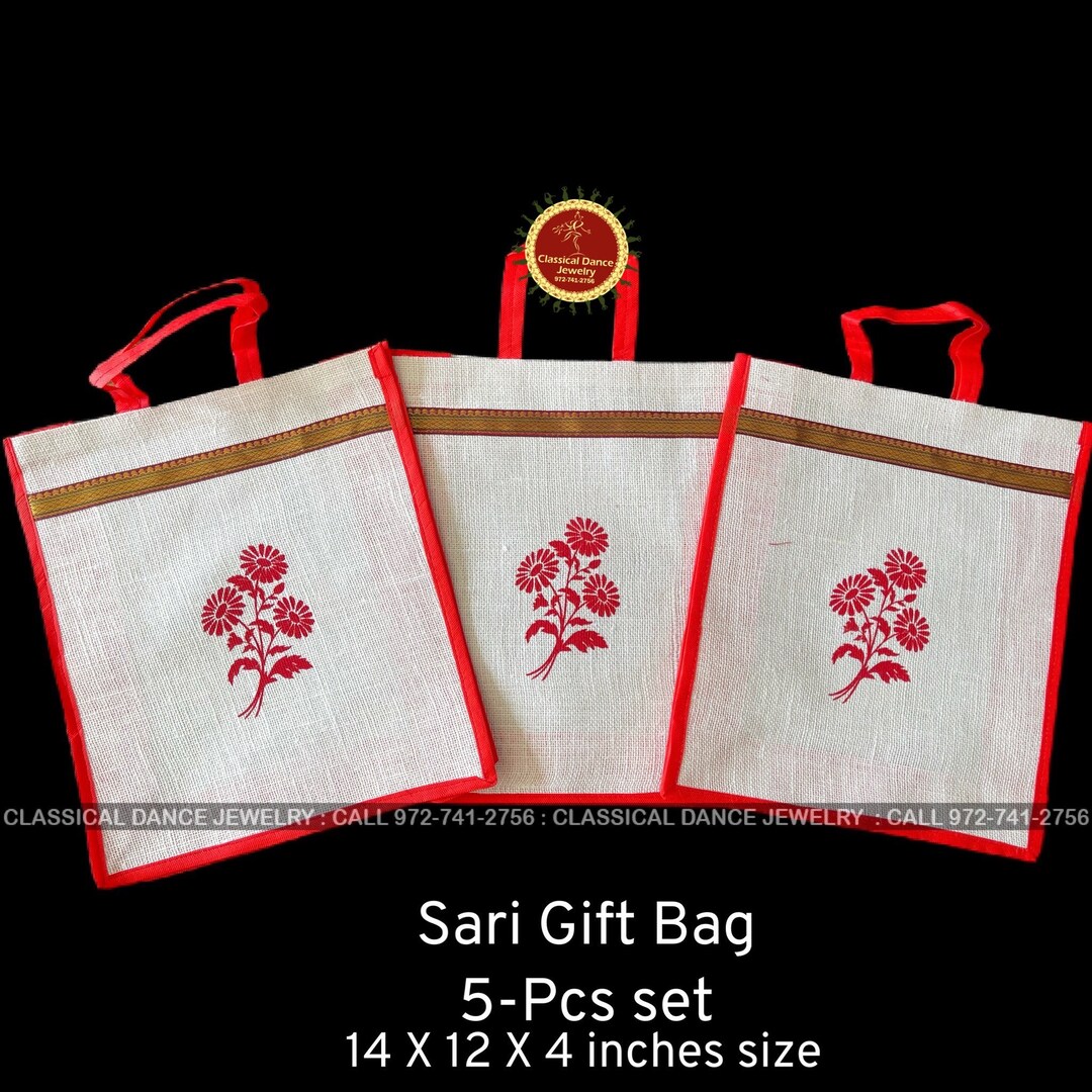Jute Flower Potli Thamboolam Big Bags Sari Bag Haldi Kumkum Pongal ...