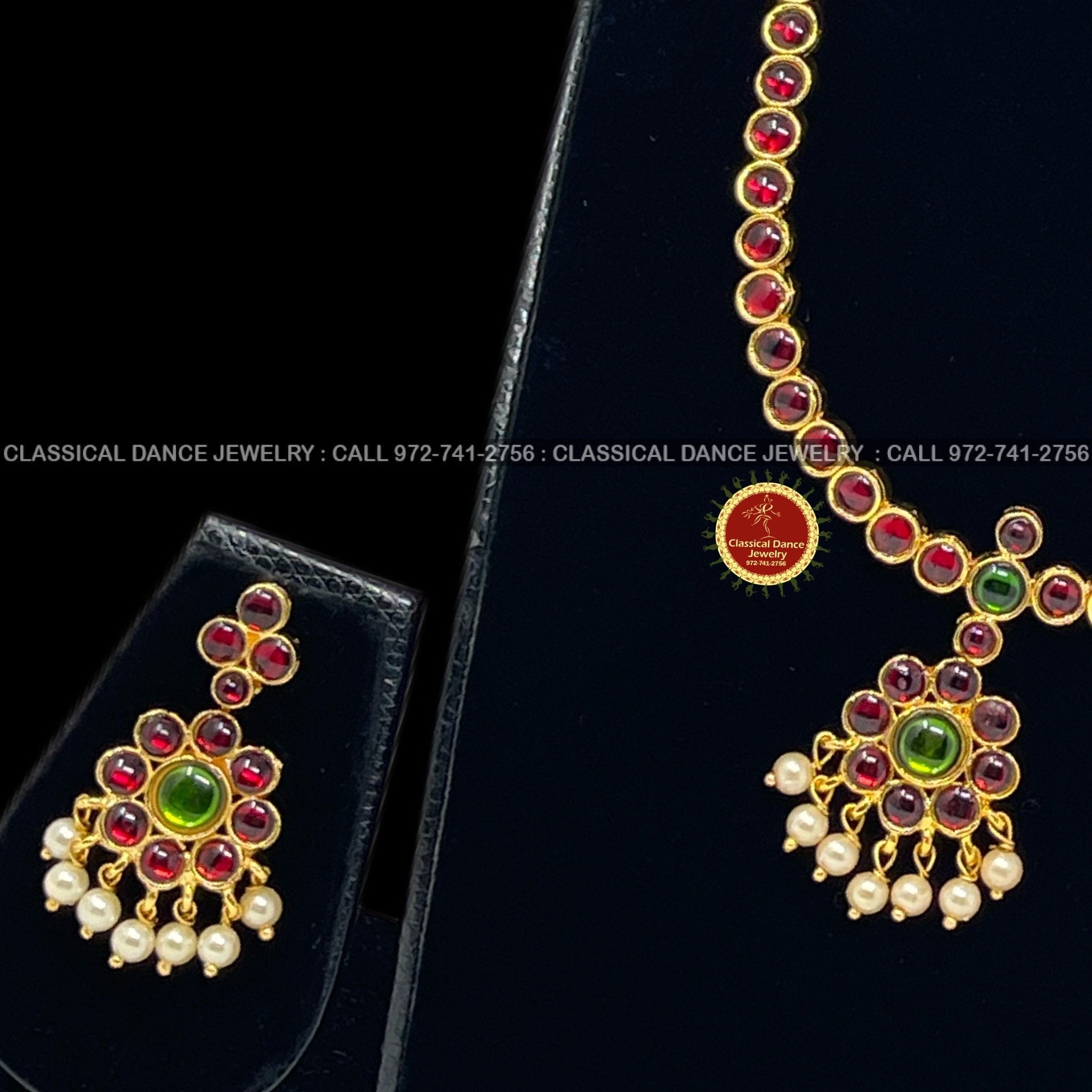 Traditional Simple Kempu Addiga Necklace Pearls Temple Indian | Etsy