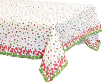 Strawberry Tablecloth - Etsy