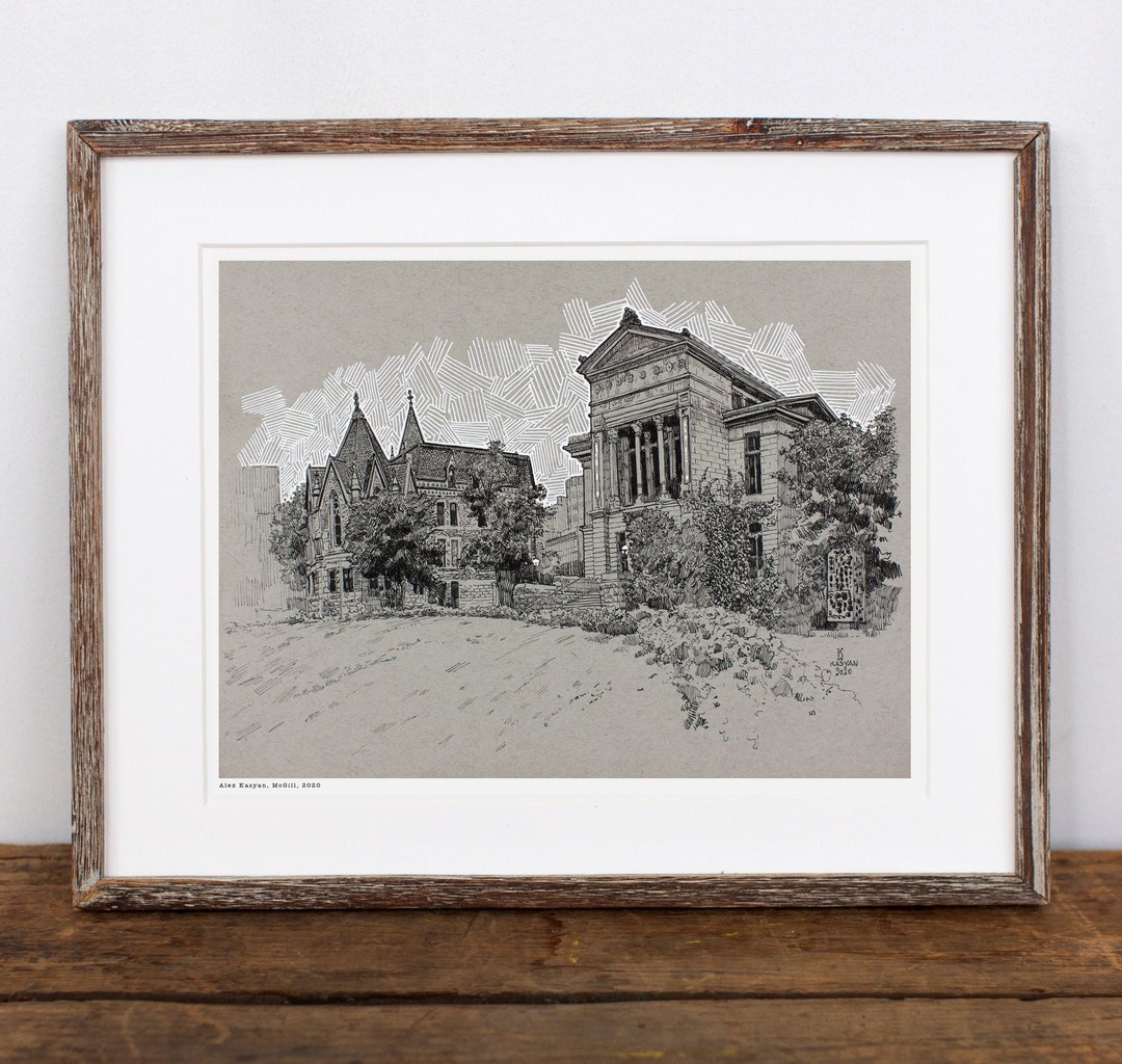 Mcgill University Art Print of Redpath Museum and Morrice Hall | 8.5x11 ...