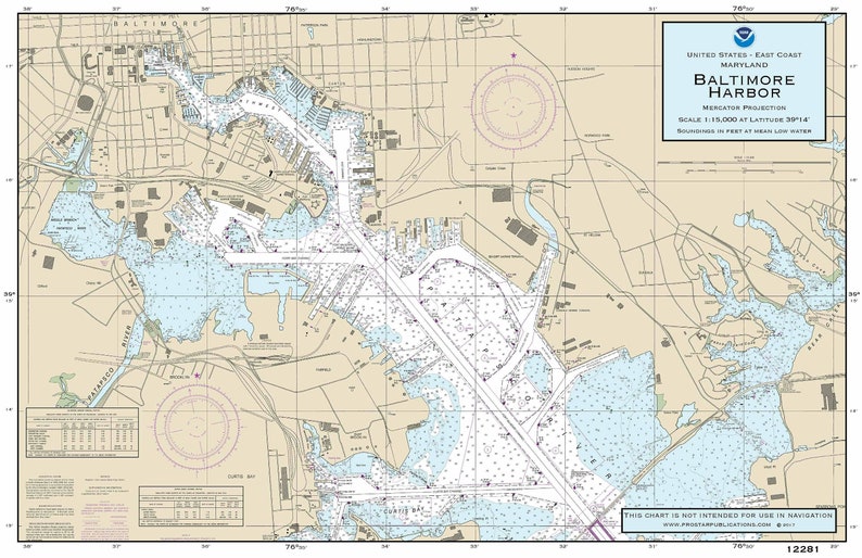 Nautical Placemat: Baltimore Harbor (MD) - Etsy