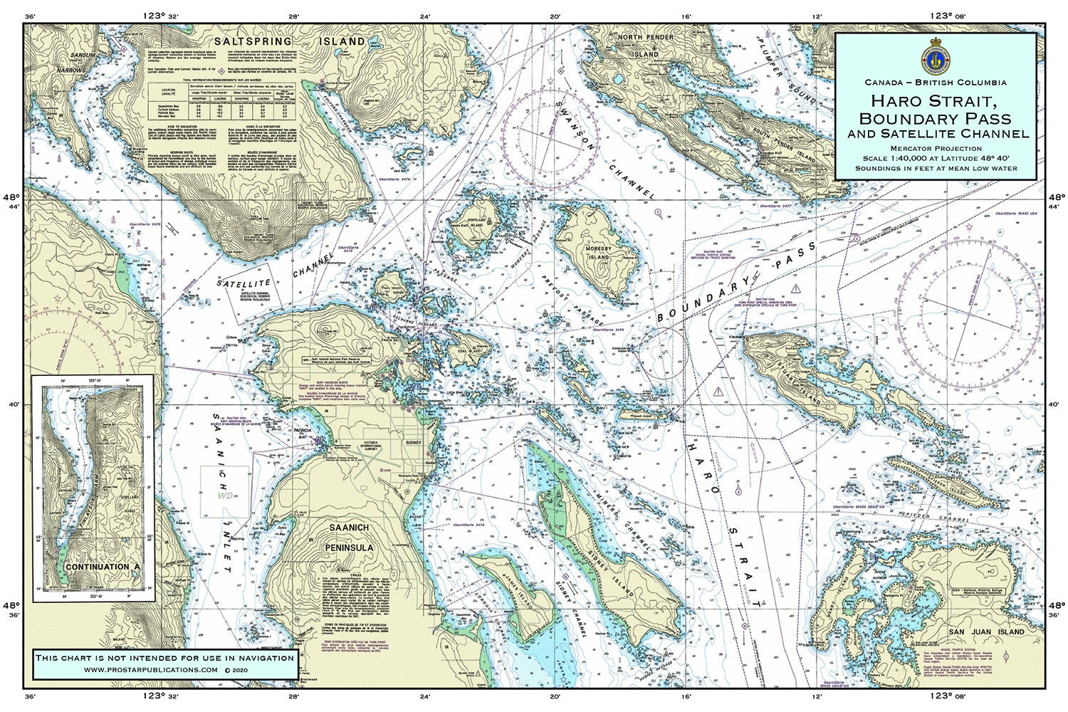 Nautical Placemat: Haro Strait, Boundary Pass, Satellite Channel - Etsy