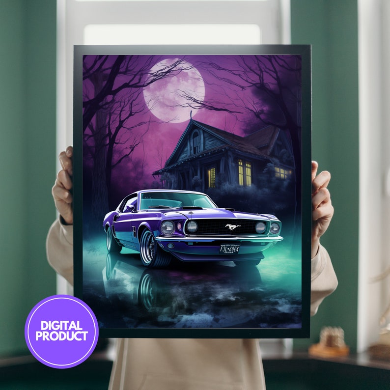 Digital Printable Mustang Car Poster, Supercar Print, Vintage Car Print ...