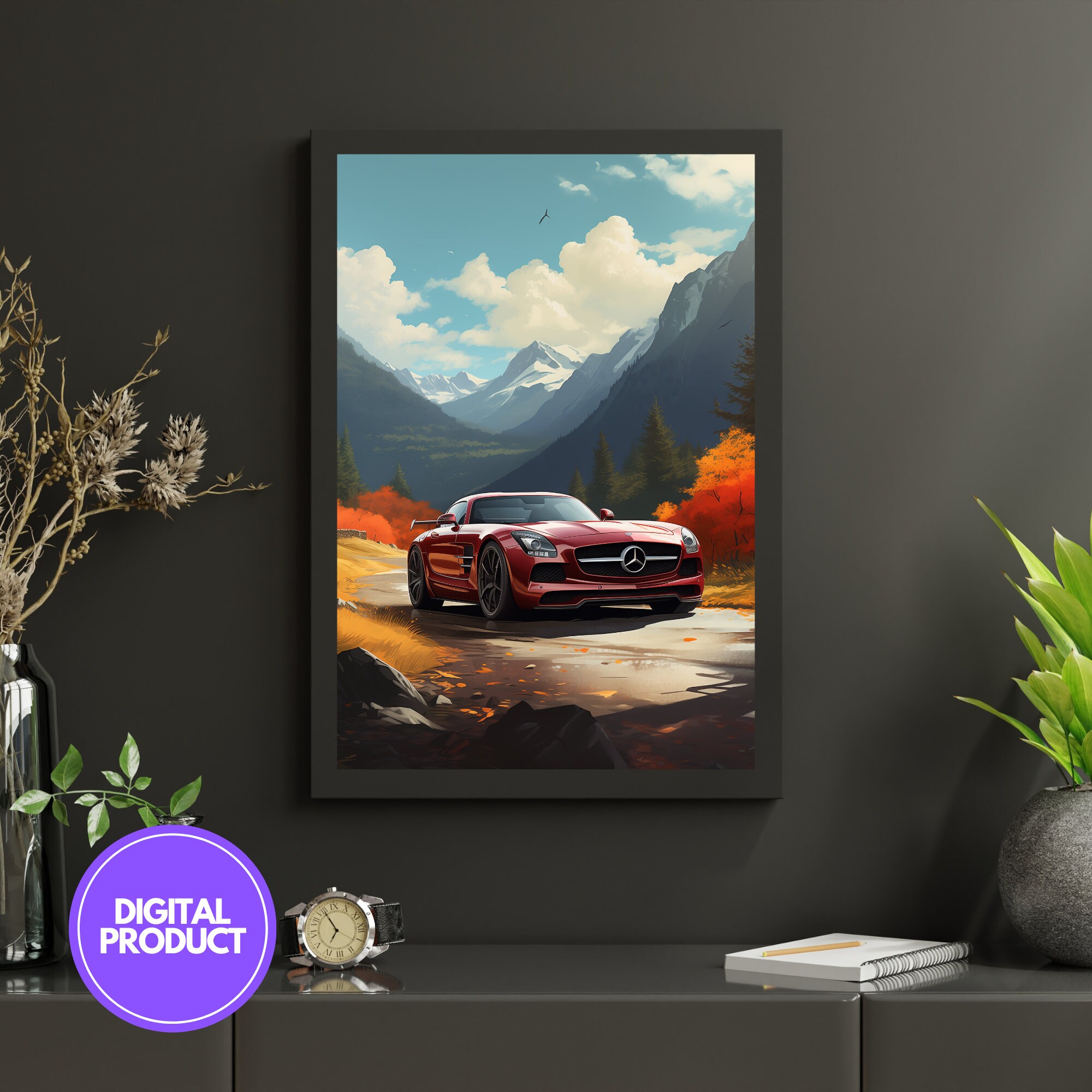 Digital Printable Mercedes SLS AMG Car Posters - Etsy