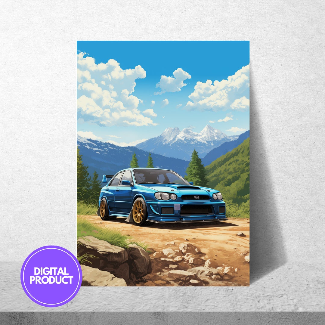 Subaru Impreza Car Poster, Supercar Print, Car Print, Race Car Print ...